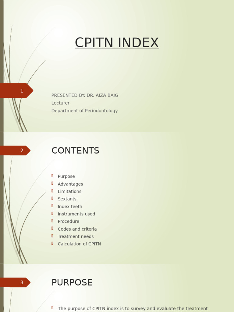 Cpitn Index | PDF | Periodontology | Dentistry
