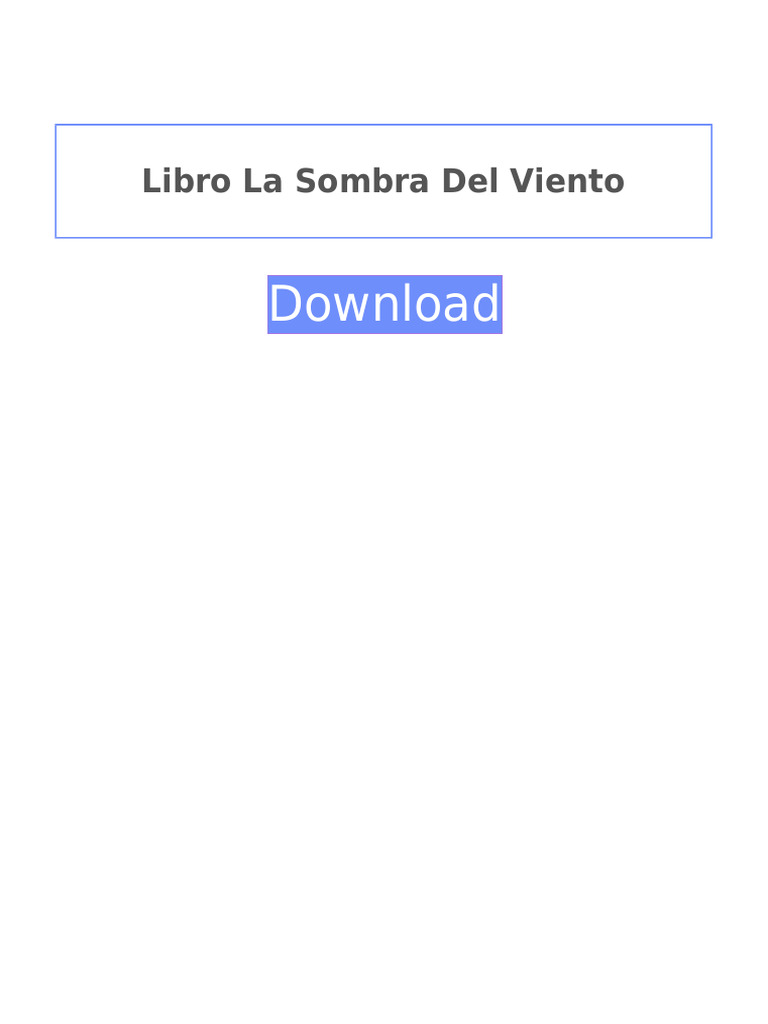 Libro La Sombra Del Viento | PDF