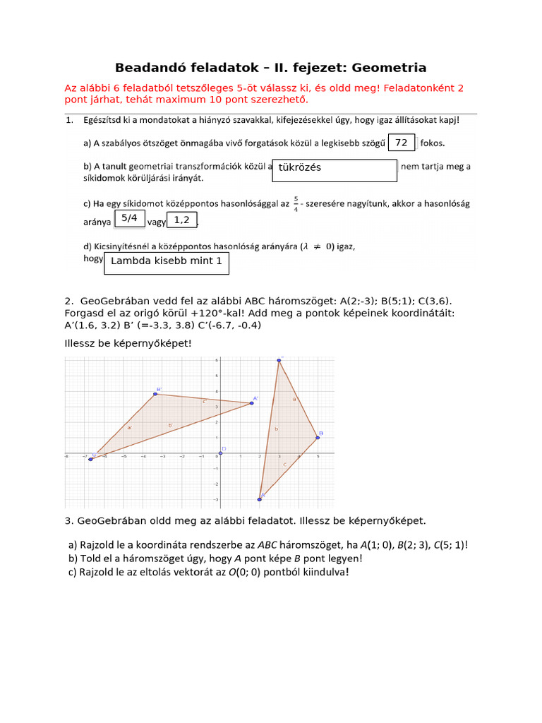 Nyek Beadandó Geometria | PDF