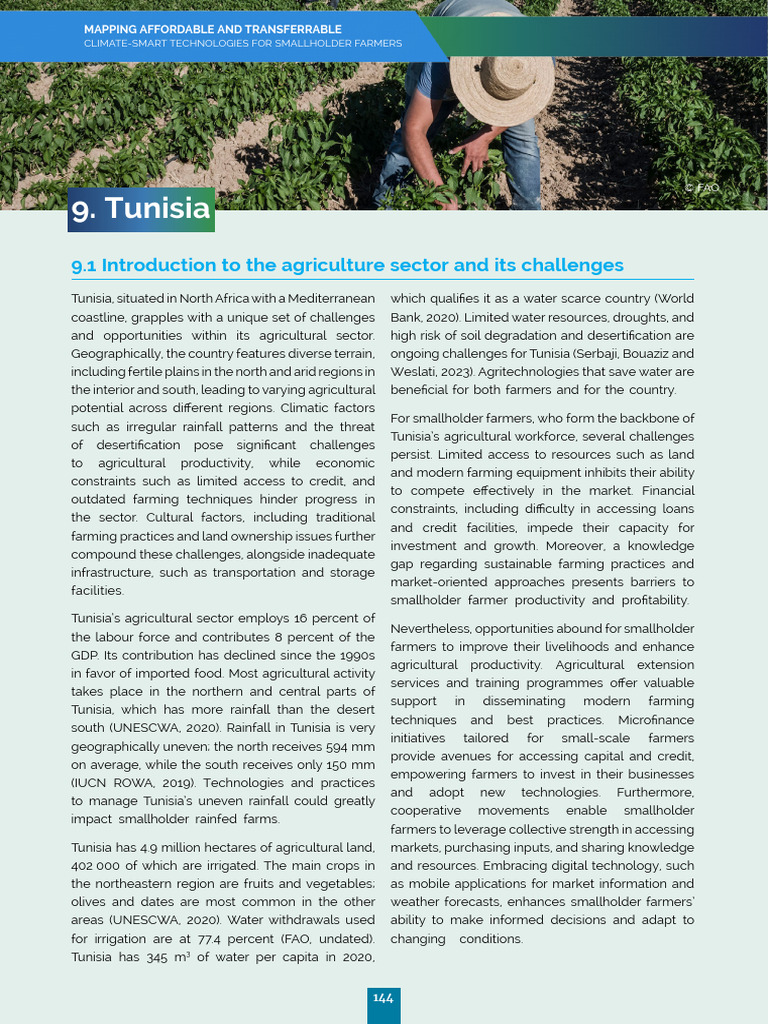 Tunisia's Agricultural Challenges & Solutions | PDF | Agriculture | Smallholding