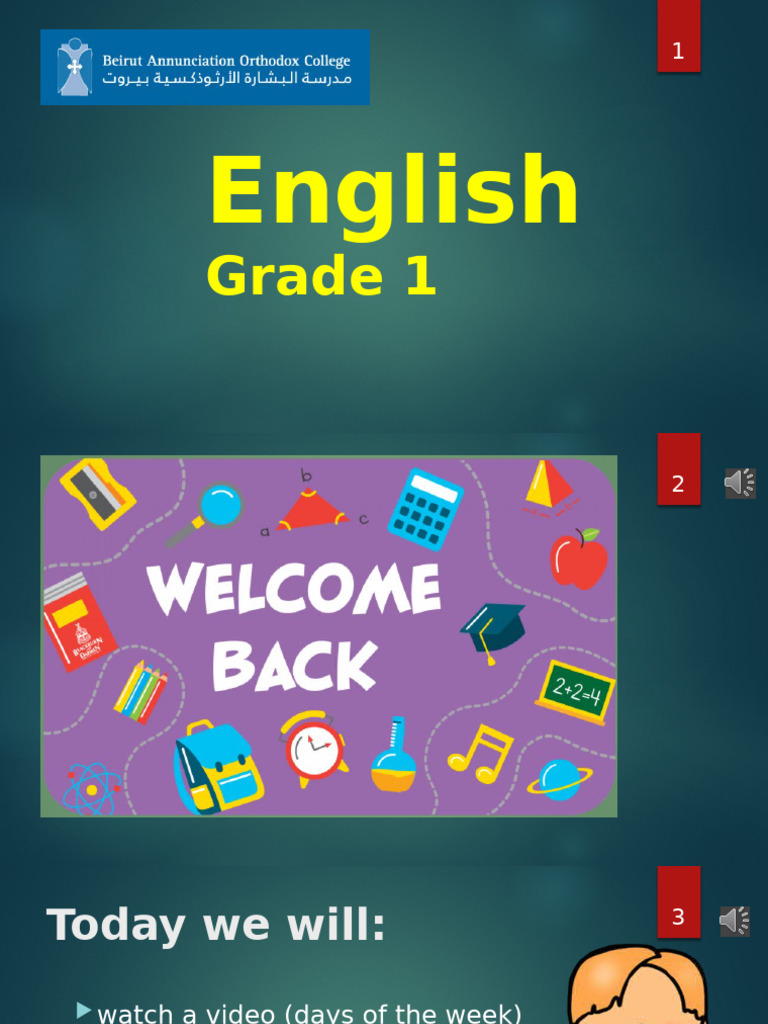 Grade 1 English Lesson Plan | PDF