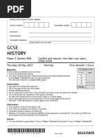 GCSE History Exam: Inter-War Years Paper | PDF