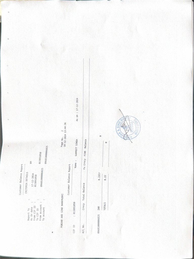 Balance Cerificate | PDF