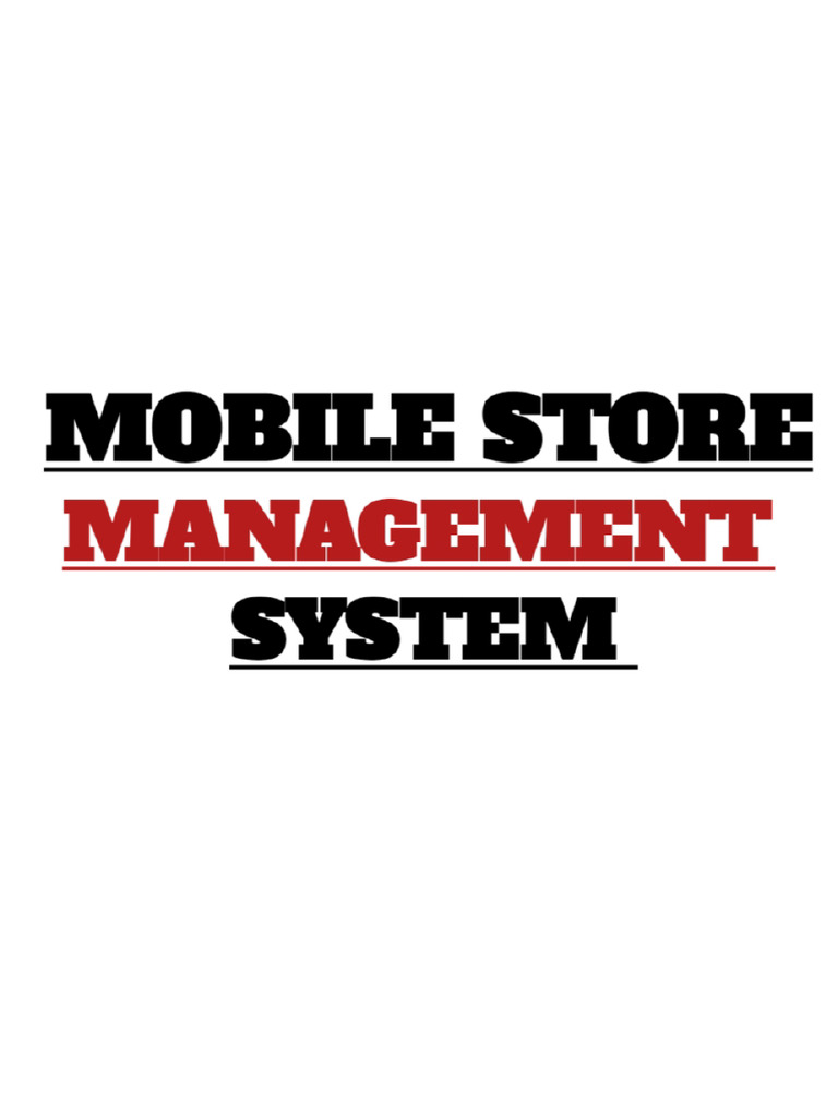 Mobile Store MGT System (IP CLASS XII) | PDF