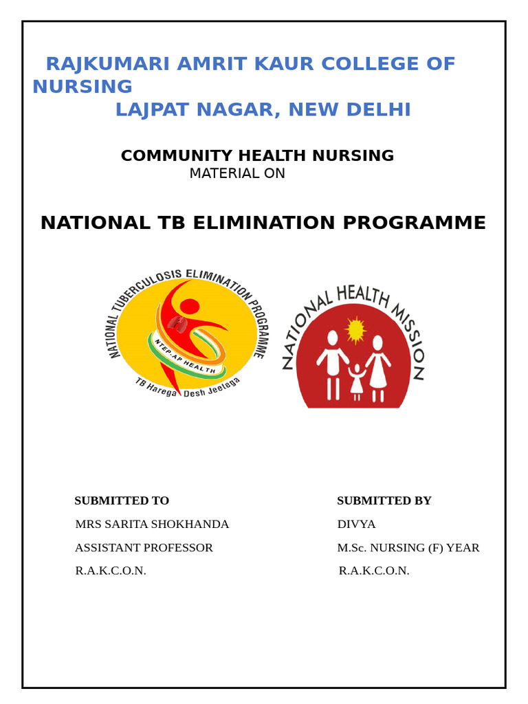 NTEP | PDF | Tuberculosis | Health Professional