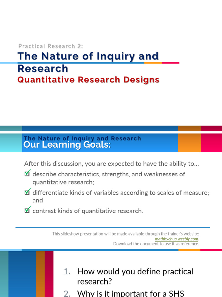 Understanding Quantitative Research Designs | PDF | Experiment ...