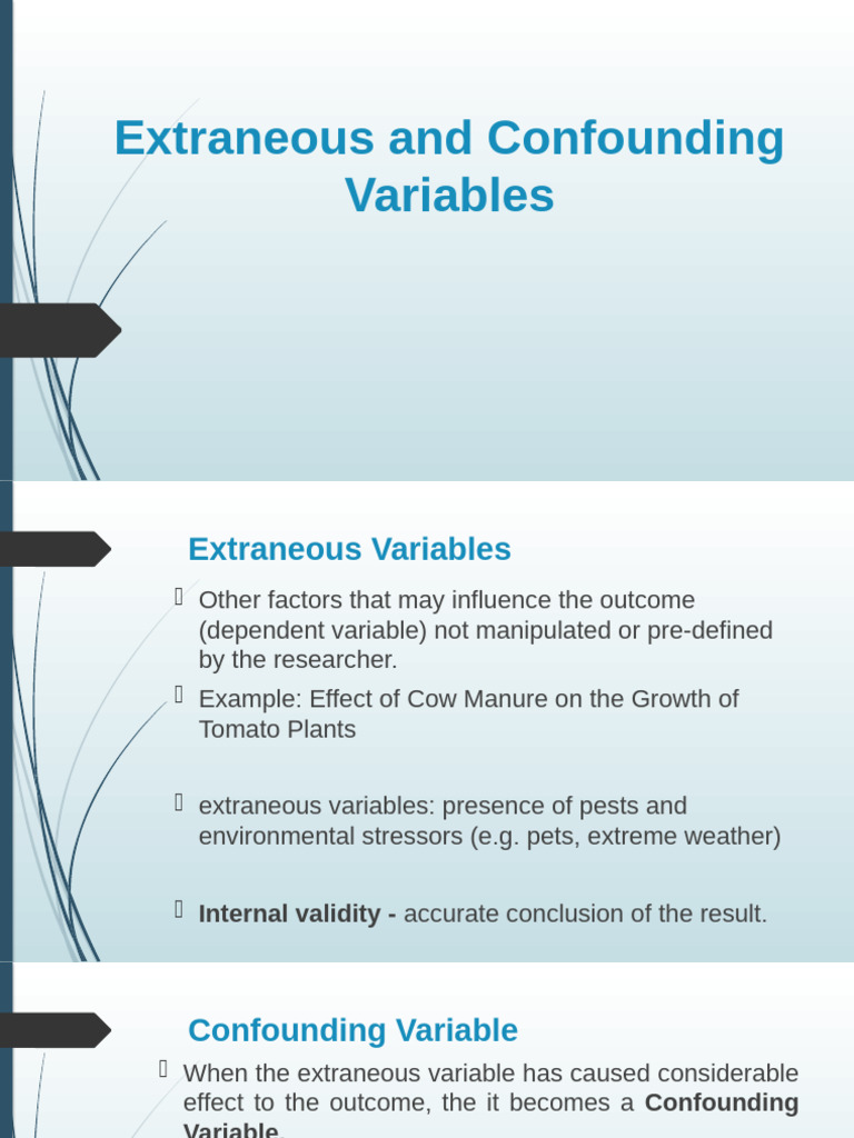 Extraneous and Confounding Variables | PDF