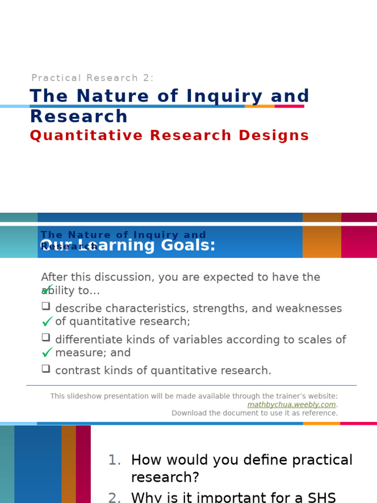 nature of quantitative research, variable | PDF | Level Of Measurement ...