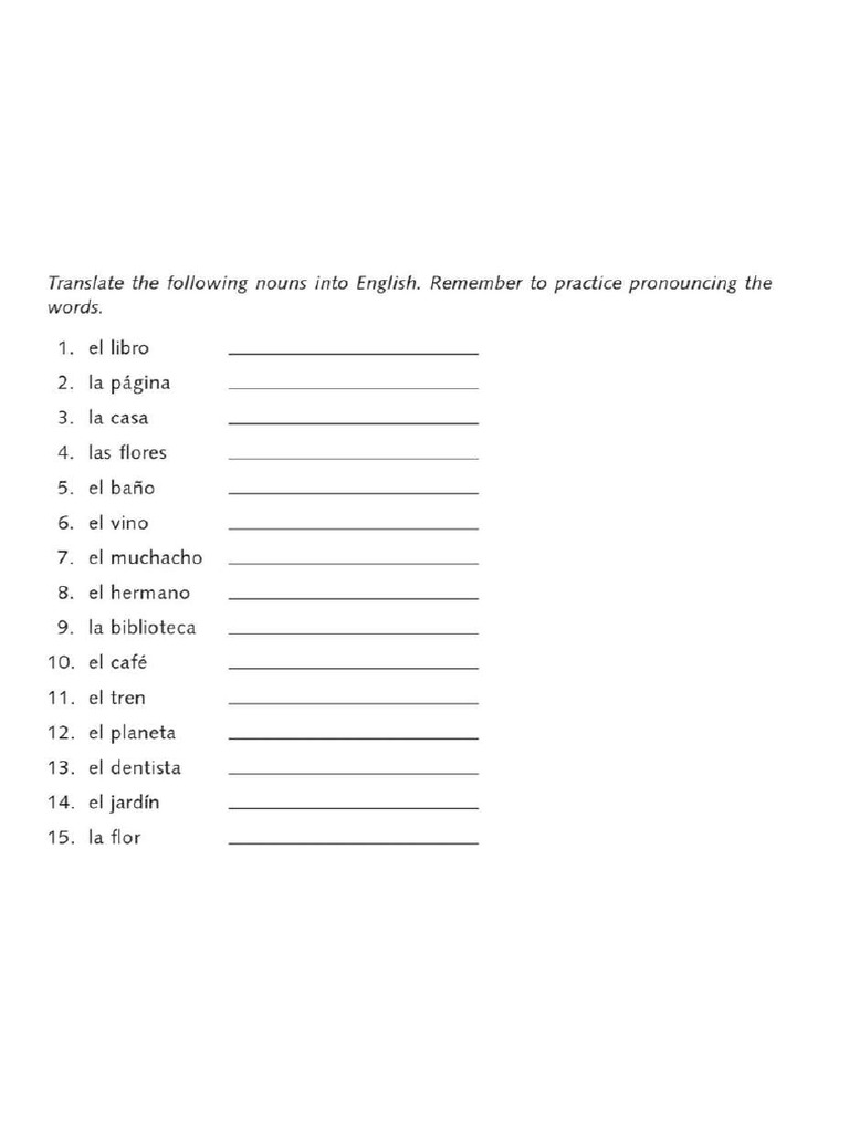 Translate Worksheet | PDF