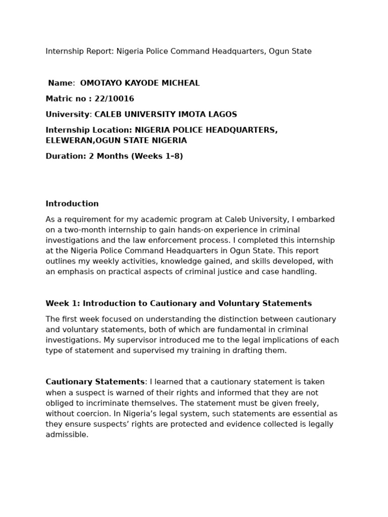 Internship Program | PDF | Crime Scene | Justice