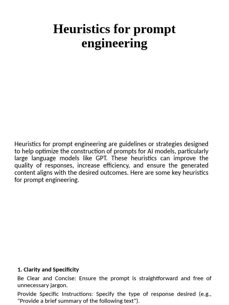 Principals and Heuristics of Effective Prompt Engineering | PDF | Artificial Intelligence ...