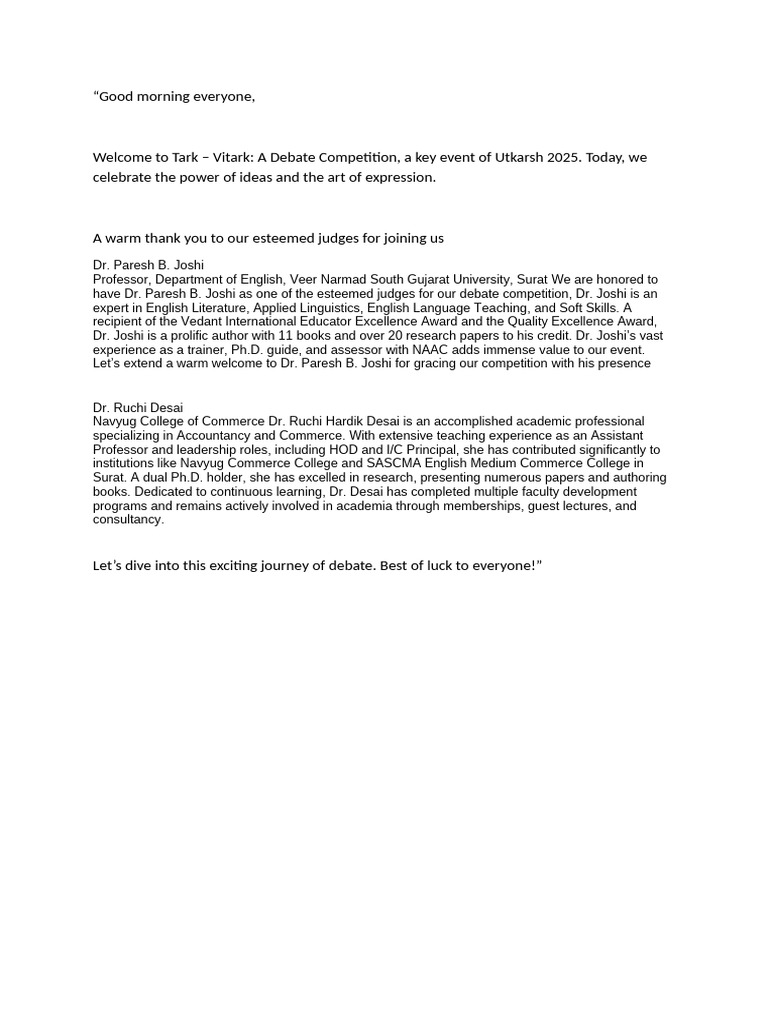 Debate Introduction | PDF