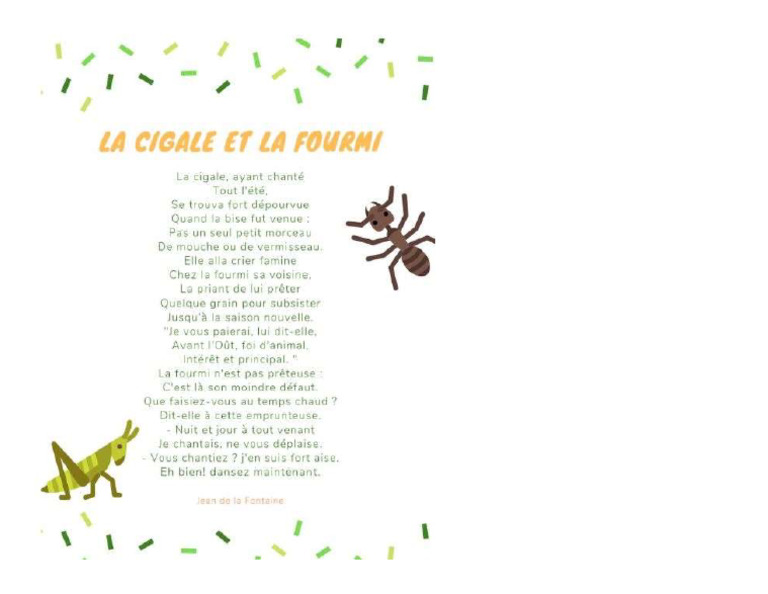 La Cigale Et La Fourmie | PDF