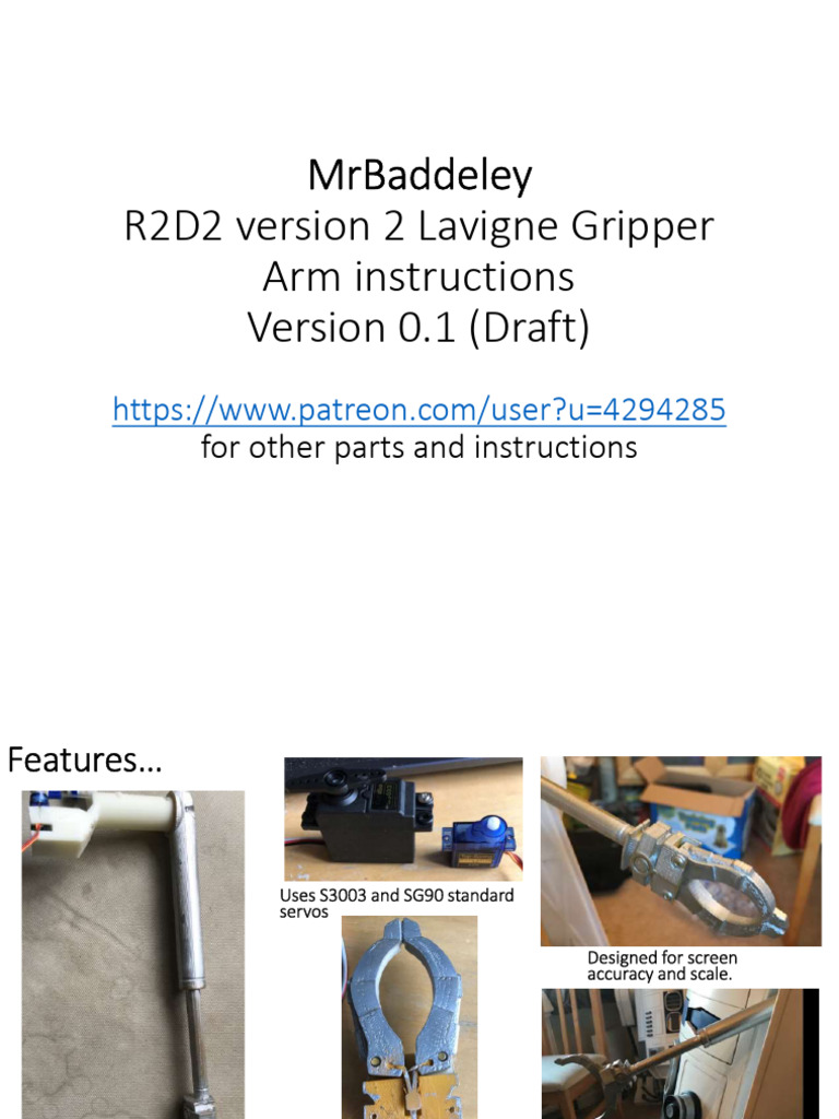 R2D2 Gripper Arm Assembly Guide | PDF | Screw
