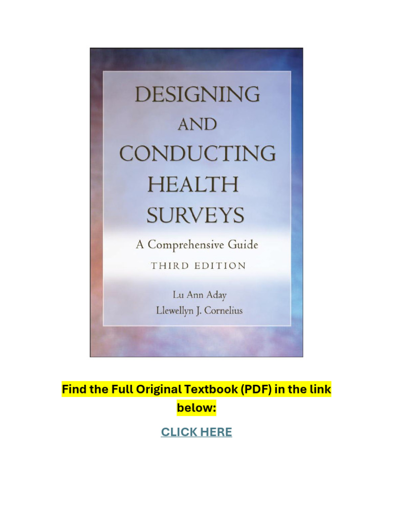Designing and Conducting Health Surveys A Comprehensive Guide 3rd ...