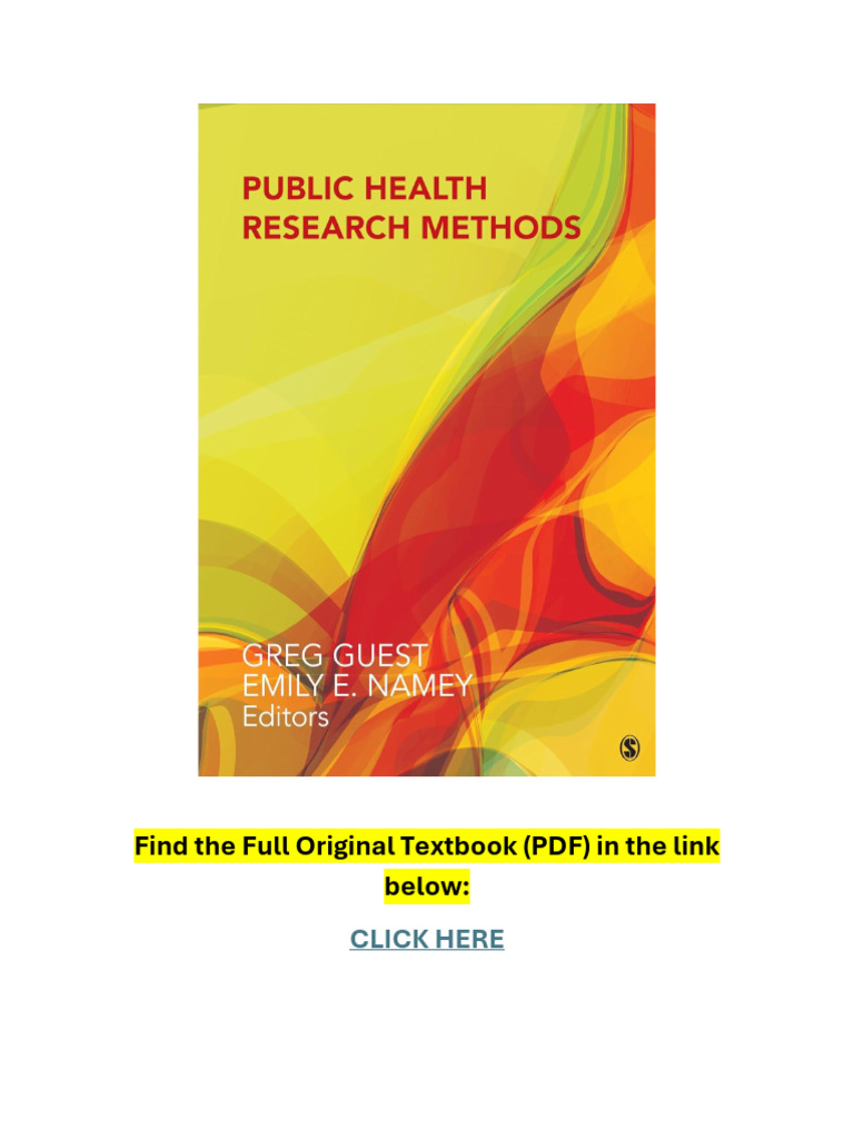 Public Health Research Methods Guide | PDF | Statistics | Survey ...