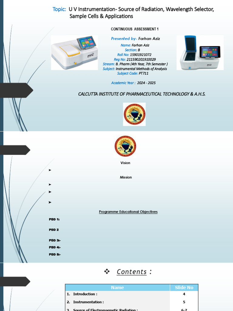 UV Instrumentation & Applications | PDF | Ultraviolet–Visible ...
