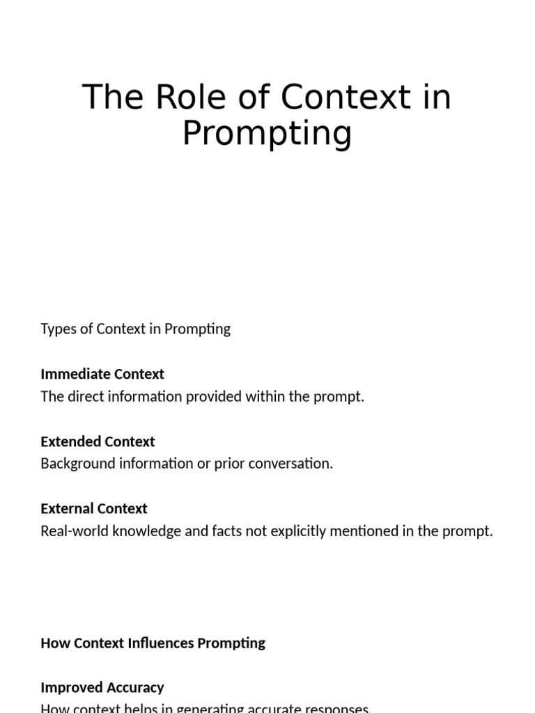 The Role of Context in Prompting | PDF