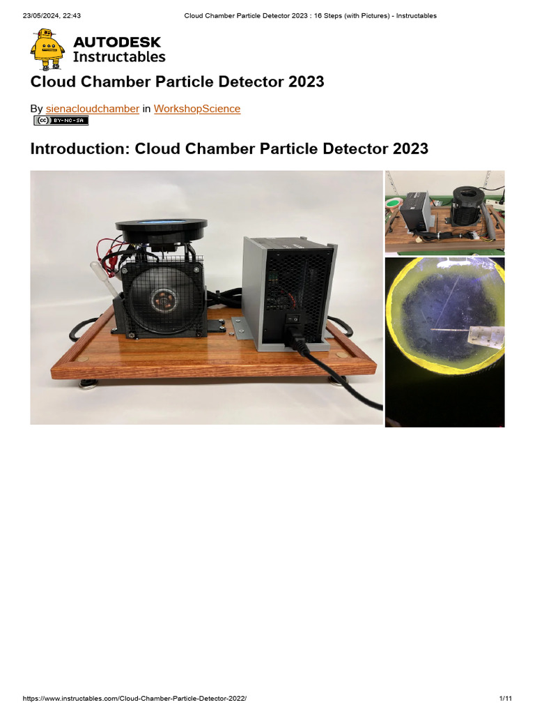 Cloud Chamber Particle Detector 2023 - 16 Steps (With Pictures) - Instructables | PDF ...