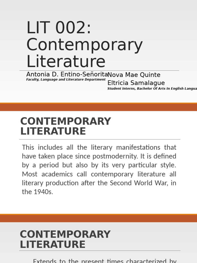 Understanding Contemporary Literature | PDF | Genre