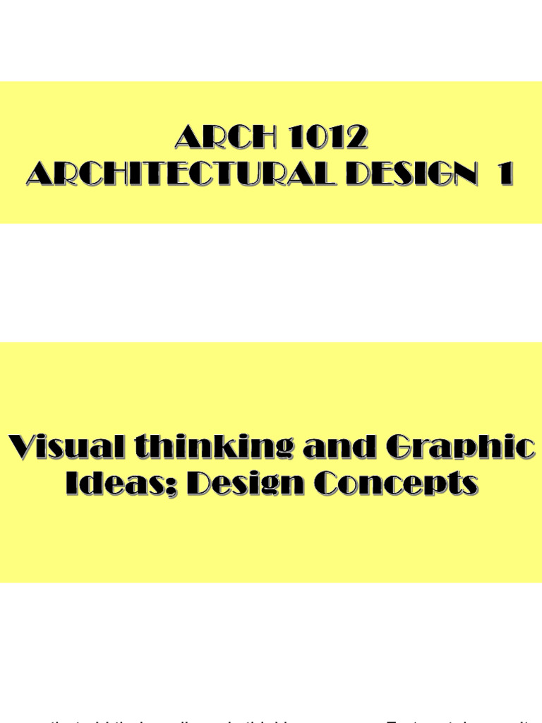 Architectural Design 1 Prelim Visual Thinking | PDF | Thought | Perception