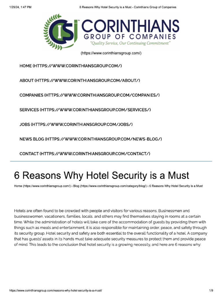 Hotel Security 1 | PDF