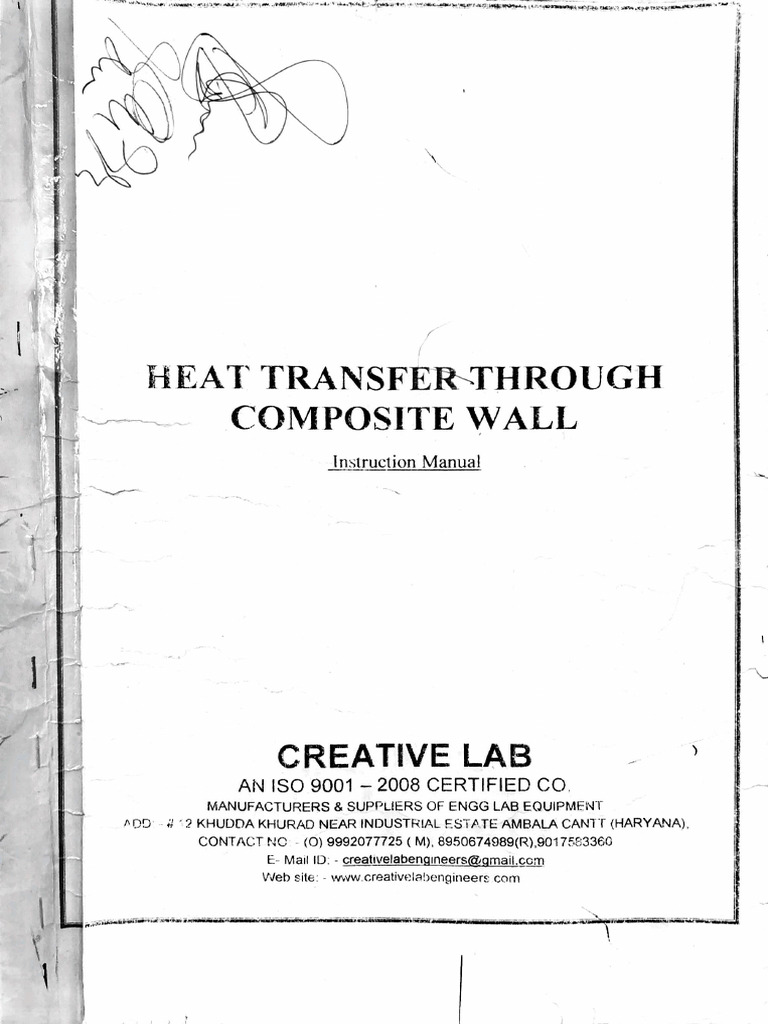 Heat Transfer in Composite Walls Manual | PDF | Thermal Conduction ...