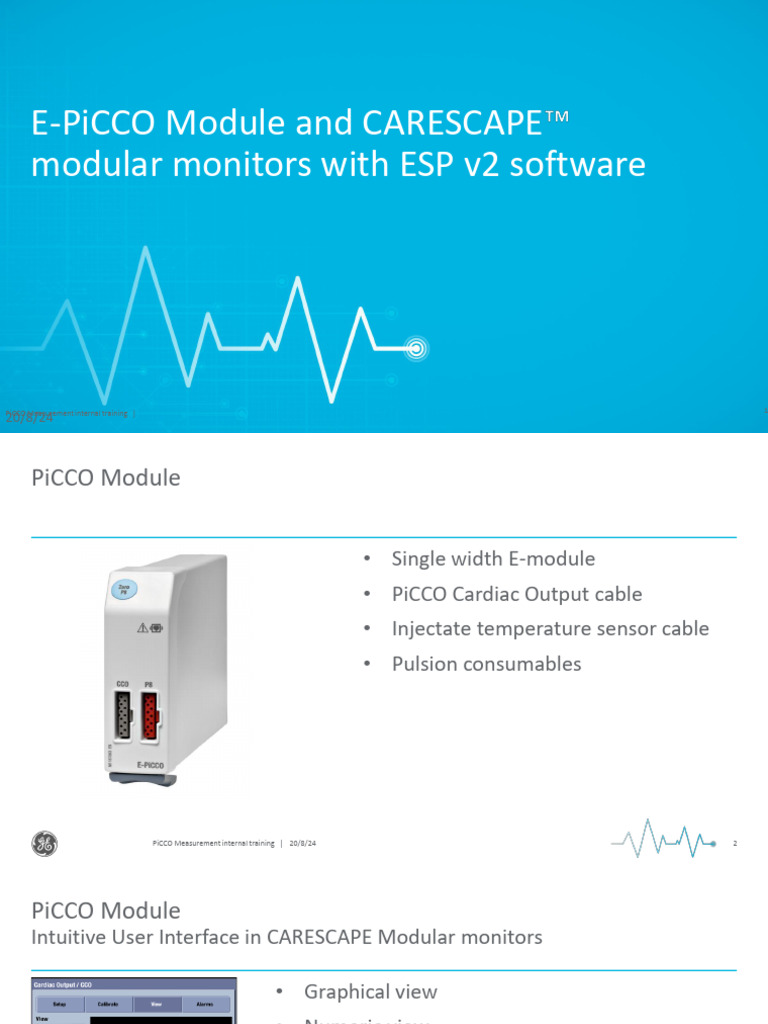 E-PICCO Application GEHC | PDF | Blood Pressure | Blood Vessel