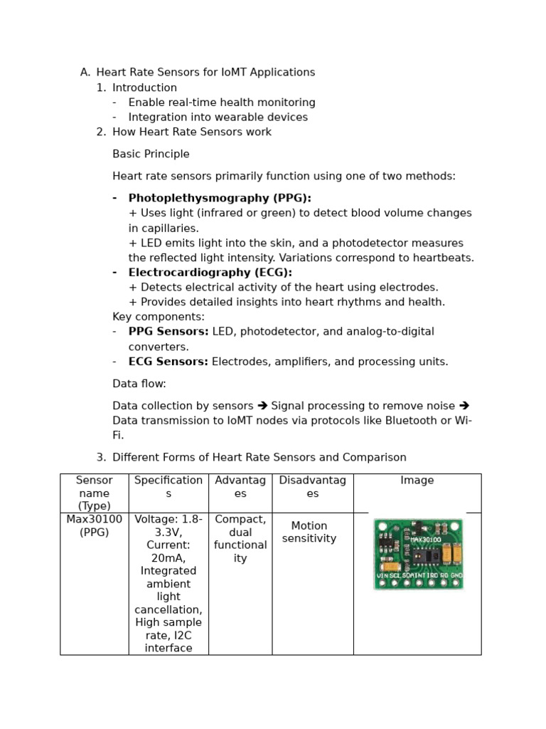 Heart Rate Sensors For IoMT Applications | PDF | Sensor ...