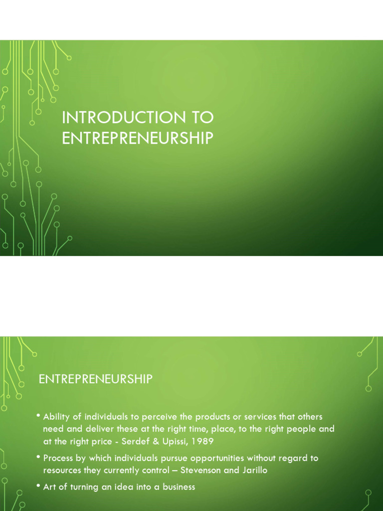 Intro To Entrepreneurship-2 | PDF | Entrepreneurship | Business