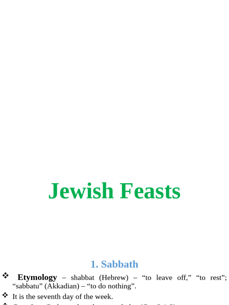 Overview of Jewish Feasts | PDF | Passover | Eucharist