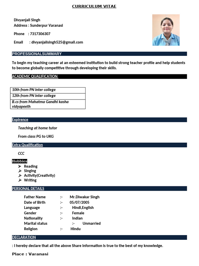 Professionalsummary: Academic Qualification | PDF