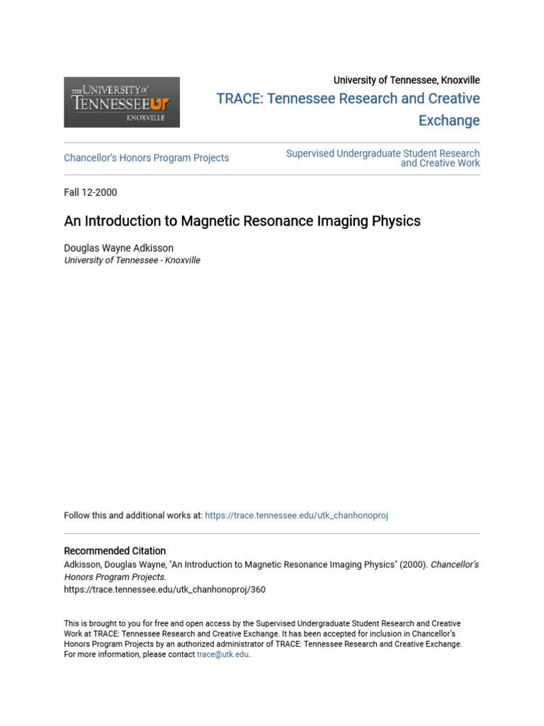 MRI Physics Overview and Applications | PDF | Medical Imaging ...