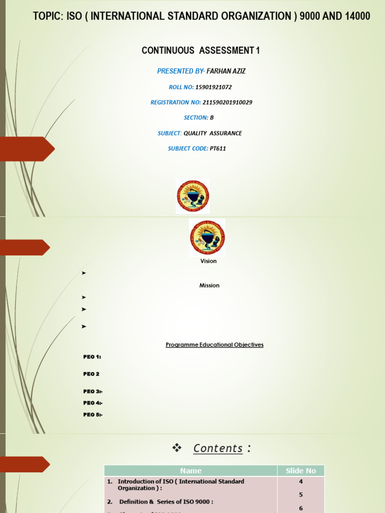 International Standard Organization | PDF | Quality Management System ...