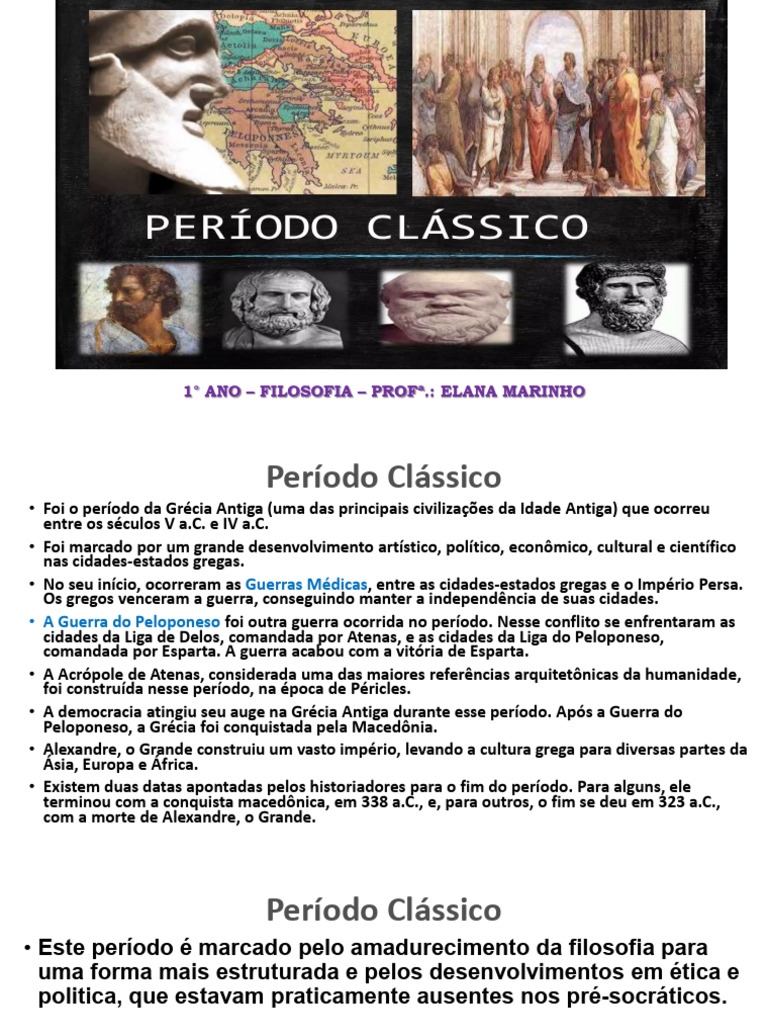 Periodo Classico - 1° Ano - 2° Bimestre | PDF | Sócrates | Grécia Antiga