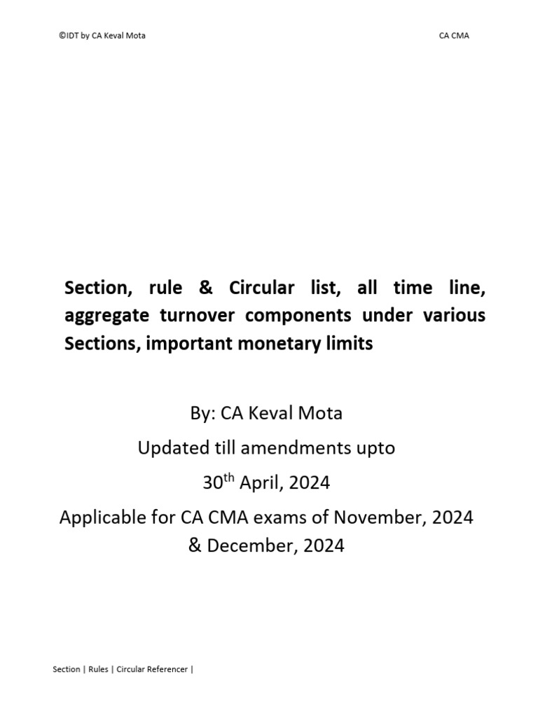 GST Section, Rules & Circular Guide | PDF | Taxes