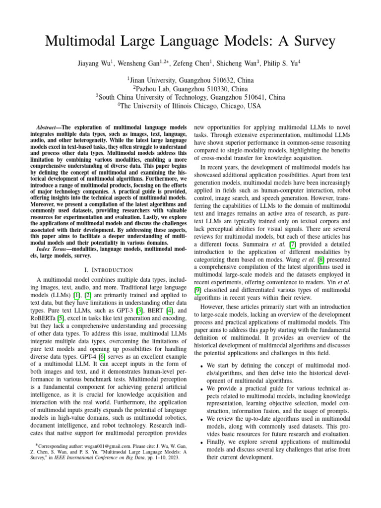 2023 Multimodal Large Language Models - A Survey | PDF | Deep Learning | Computer Vision