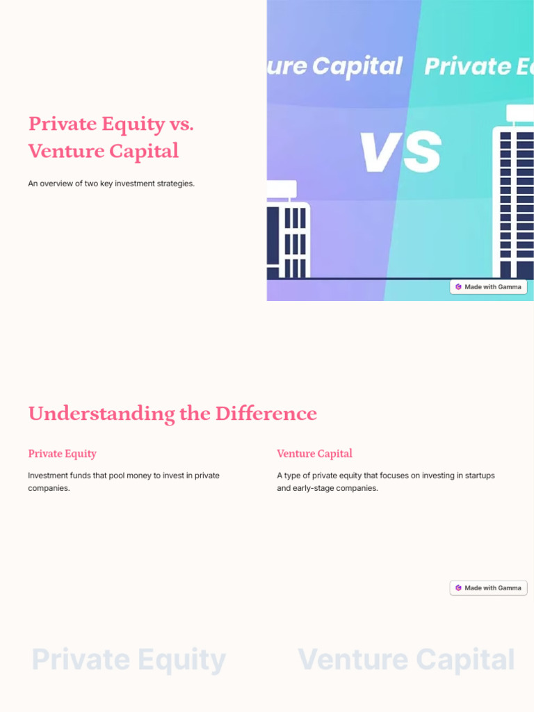 Private Equity Vs Venture Capital | PDF