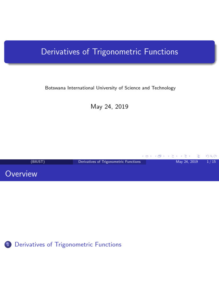 Derivatives 5 | PDF | Trigonometric Functions | Angle