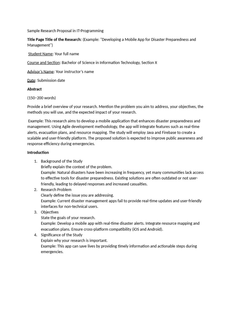 Sample Research Proposal in IT | PDF | Usability | Mobile App