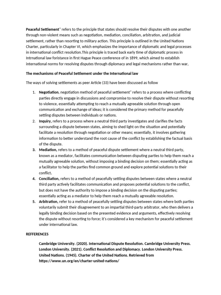 Peaceful Settle-WPS Office | PDF | Mediation | Peace