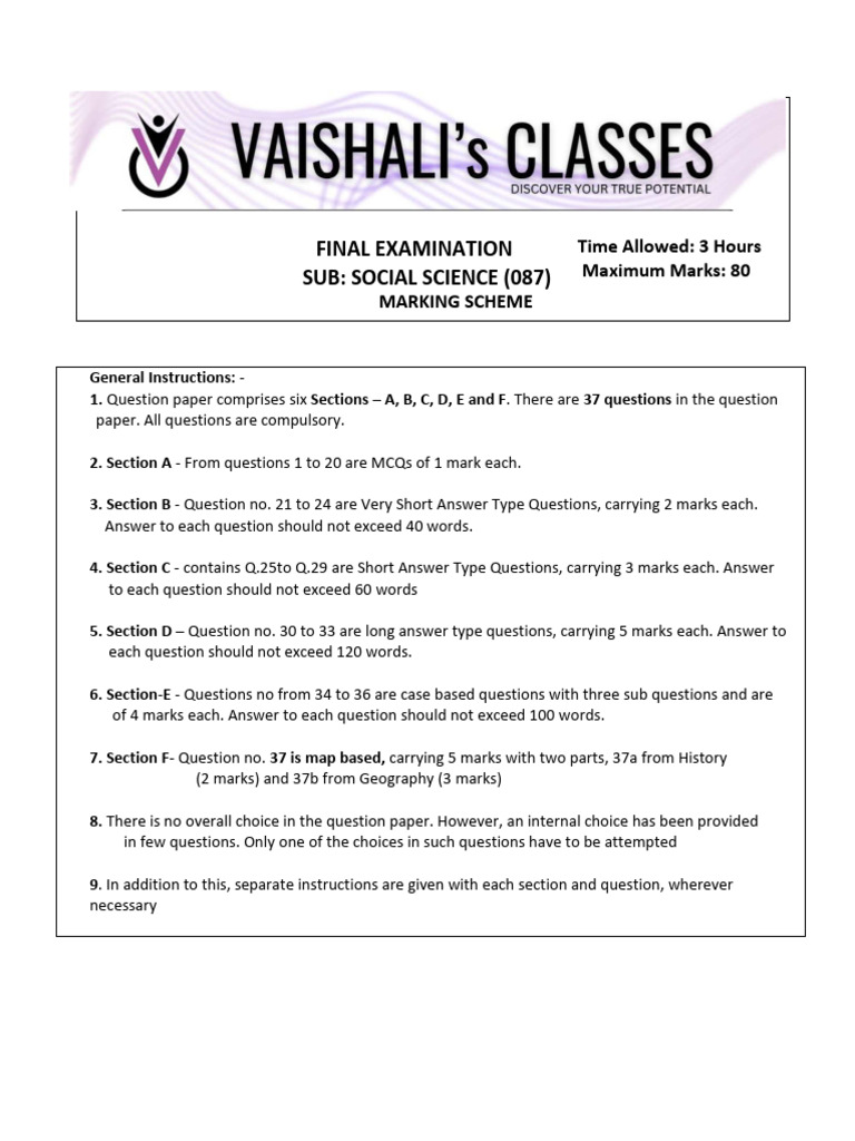 3396368-Final Exam - KEY.Class IX. 2023-24 | PDF