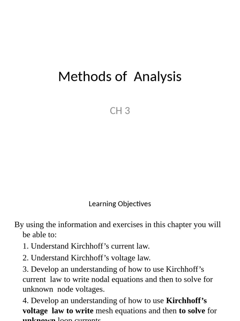 Foundamental Circuit CH 3[1] | PDF | Electrical Network | Network Analysis (Electrical Circuits)