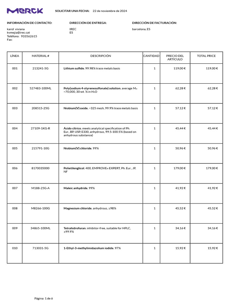 Merck Noviembre 2025 | PDF