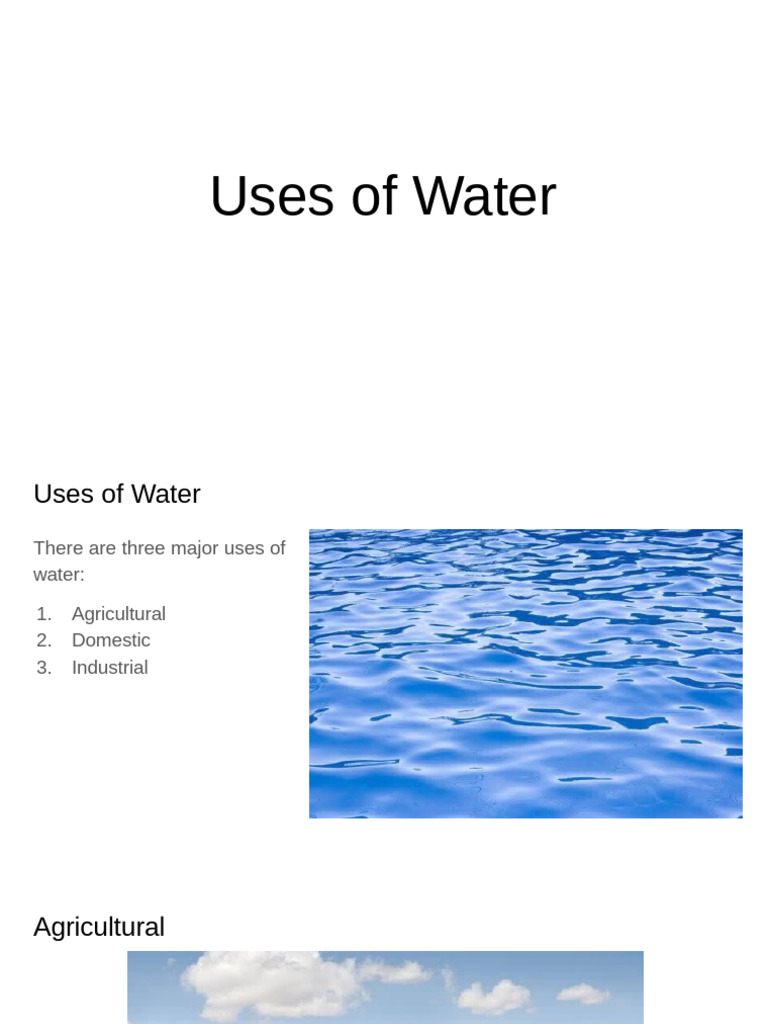 Major Uses of Water Explained | PDF | Irrigation | Water