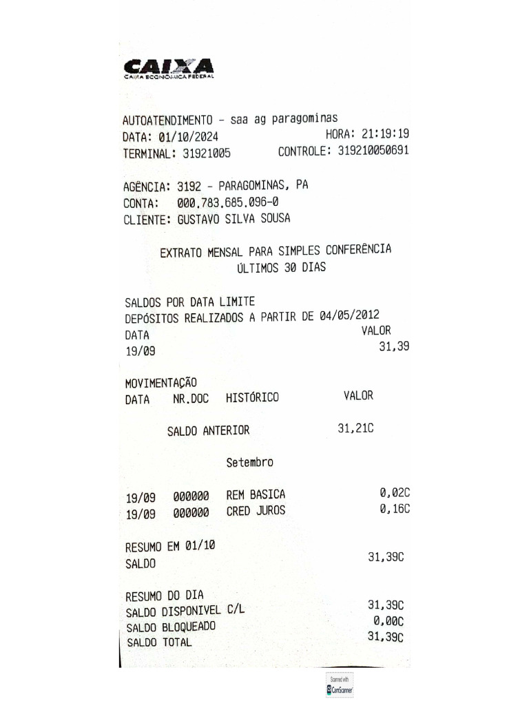 Comprovante de Conta | PDF