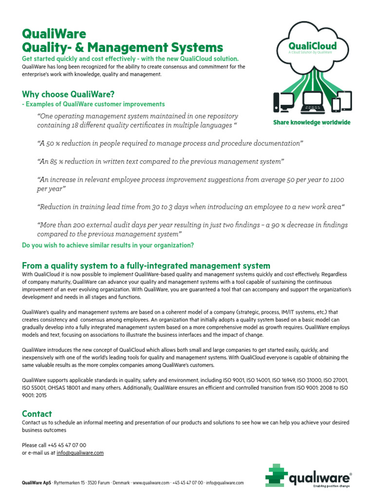 QualiWare Quality - and Management Systems | PDF | Quality Management ...