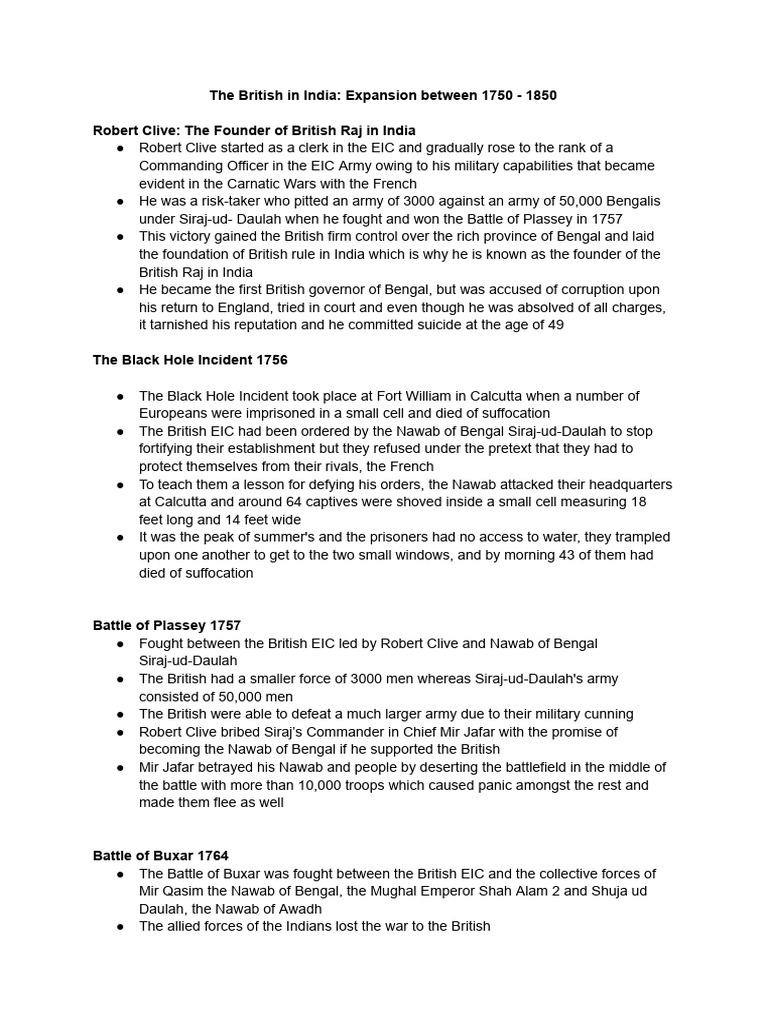 The British in India - 2 | PDF | Bengal