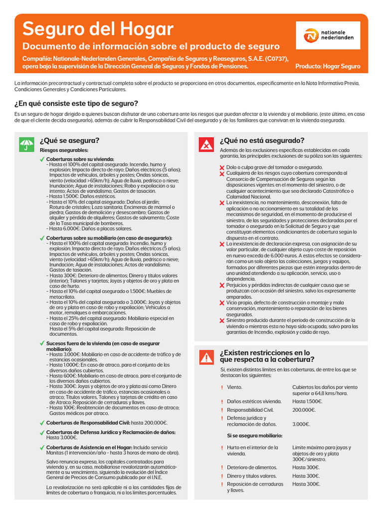 IPID HogarSeguro | PDF | Seguro | Póliza de seguros