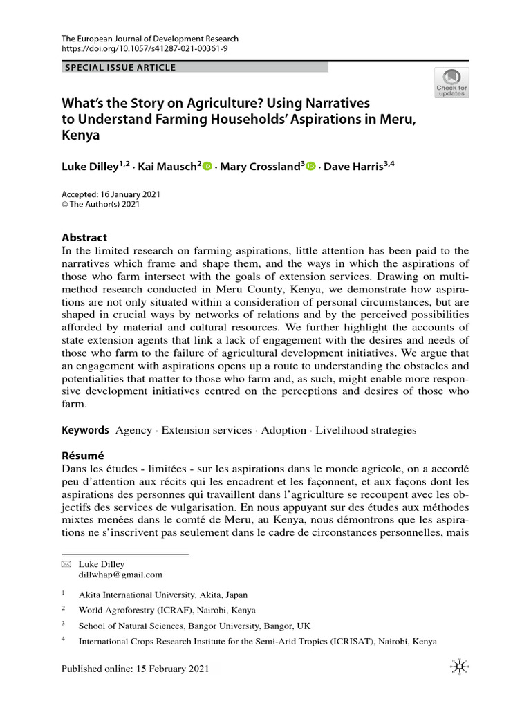 Farming Aspirations in Meru, Kenya | PDF | Agriculture | Risk
